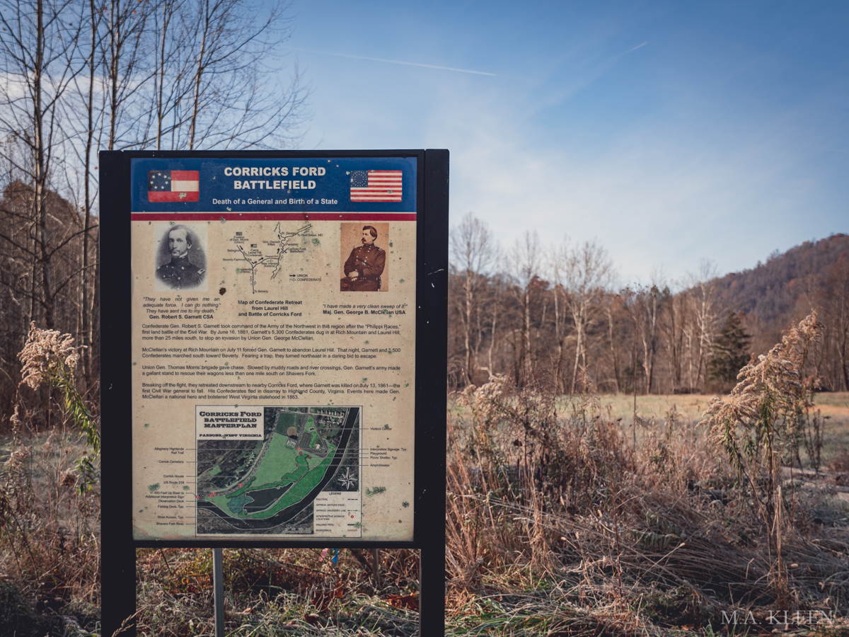 Corrick’s Ford Battlefield in Tucker County, West Virginia – M.A. Kleen