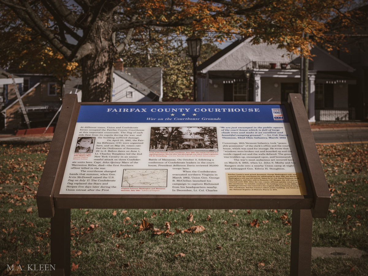 Fairfax Court House Battlefield in Fairfax, Virginia – M.A. Kleen
