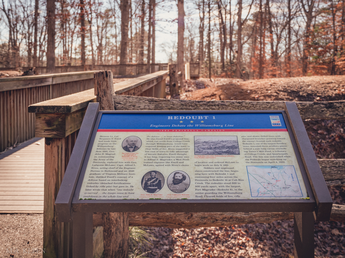 Exploring Redoubt Park in Williamsburg, Virginia – M.A. Kleen