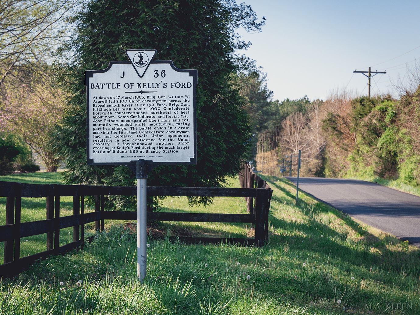 Kelly’s Ford Battlefield in Culpeper County, Virginia – M.A. Kleen
