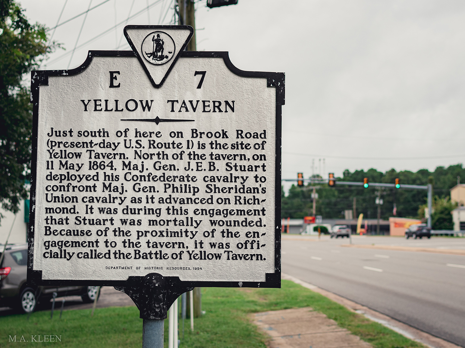 Yellow Tavern Battlefield in Henrico County, Virginia – M.A. Kleen