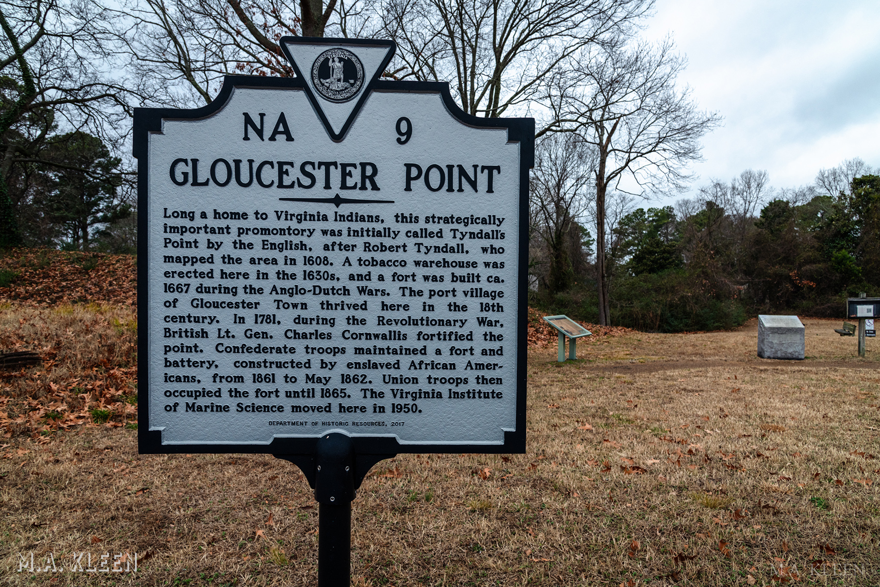 Tyndall’s Point Park at Gloucester Point, Virginia – M.A. Kleen